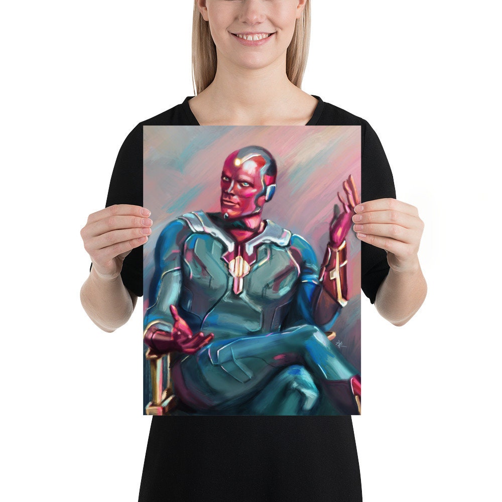Vision Poster - Wandavision Art - Paul Bettany - Elizabeth Olsen - MCU ...