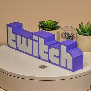 Twitchtv Sign - Twitch Sign - Purple Twitch Sign - Gamer Shelf ...
