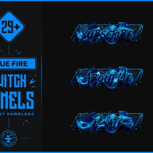 Blue Fire Twitch Streamer Package – Overlay, Panels, Offline Image - Etsy