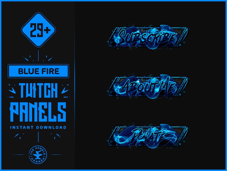 Blaze Blue Fire Themed Twitch Streamer Package Panels - Etsy