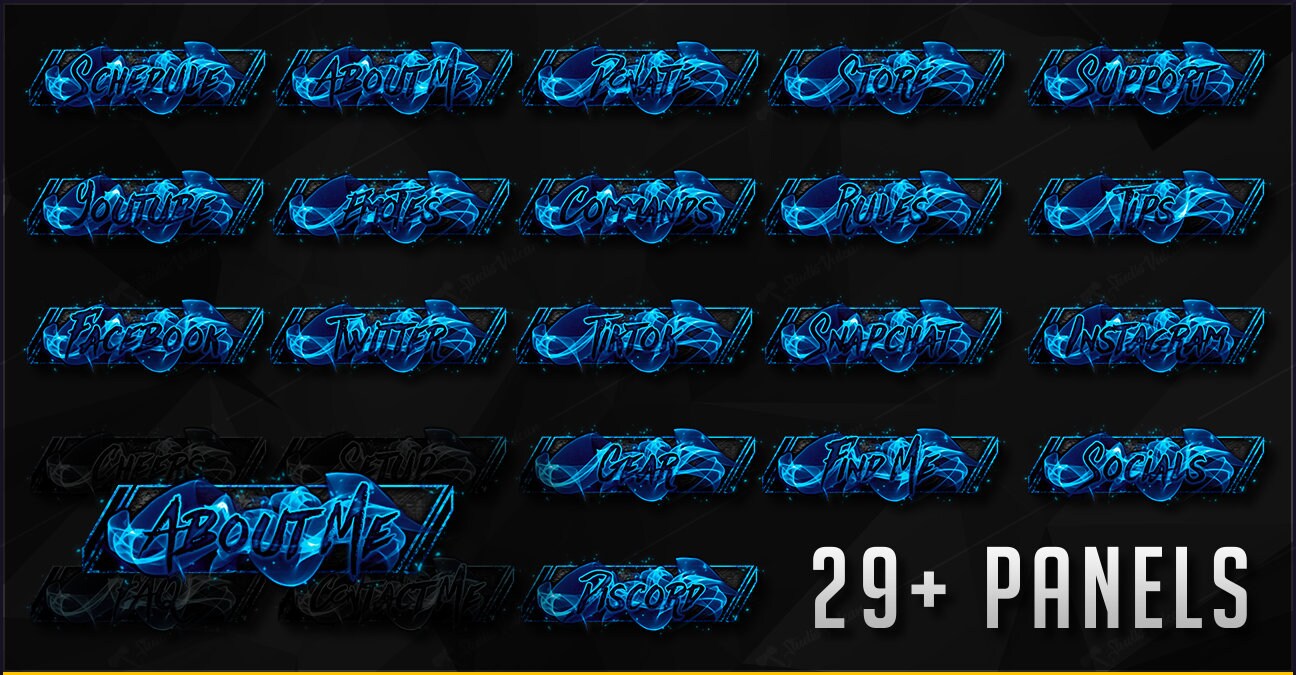 Blaze Fire Themed Twitchtv Streamer Graphic Package Panels - Etsy