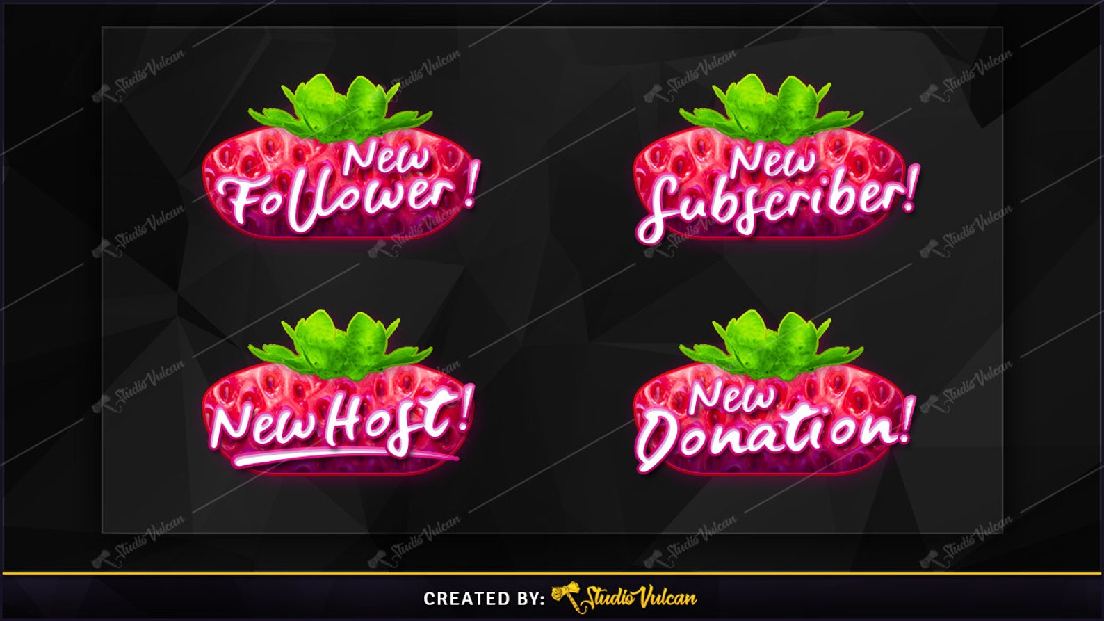 Strawberry Delight Fruit Themed Twitchtv Streamer Graphic - Etsy