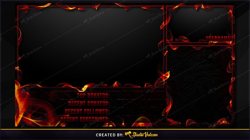 Blaze Fire Themed Twitchtv Streamer Graphic Package Panels - Etsy