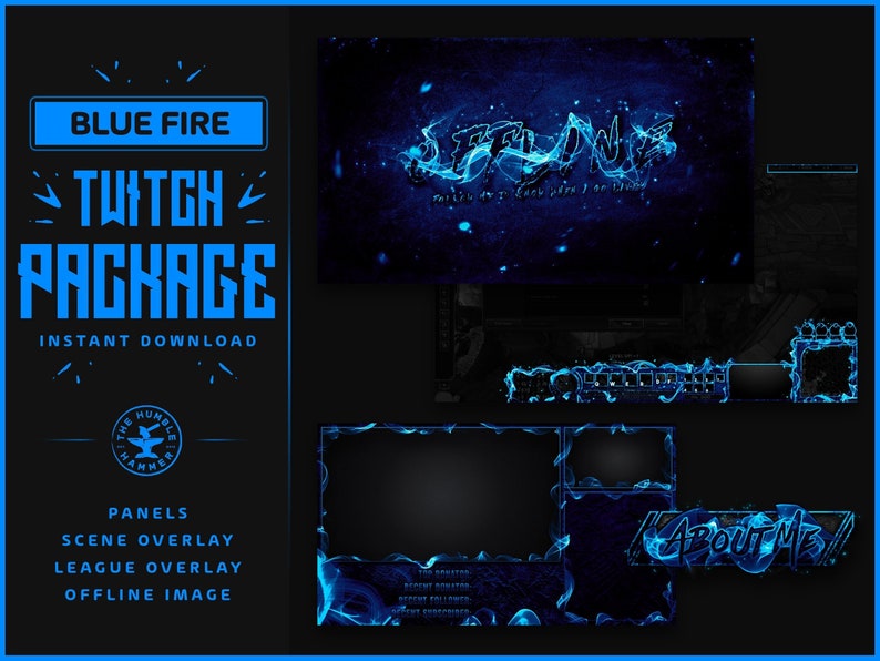 Blaze - Blue Fire Themed Twitch Streamer Package, Panels, Overlay ...