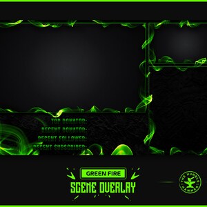 Blaze - Green Fire Themed Twitch Streamer Package, Panels, Overlay ...