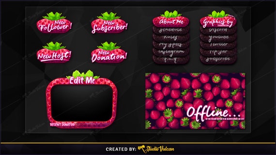 Strawberry Delight Fruit Themed Twitchtv Streamer Graphic - Etsy