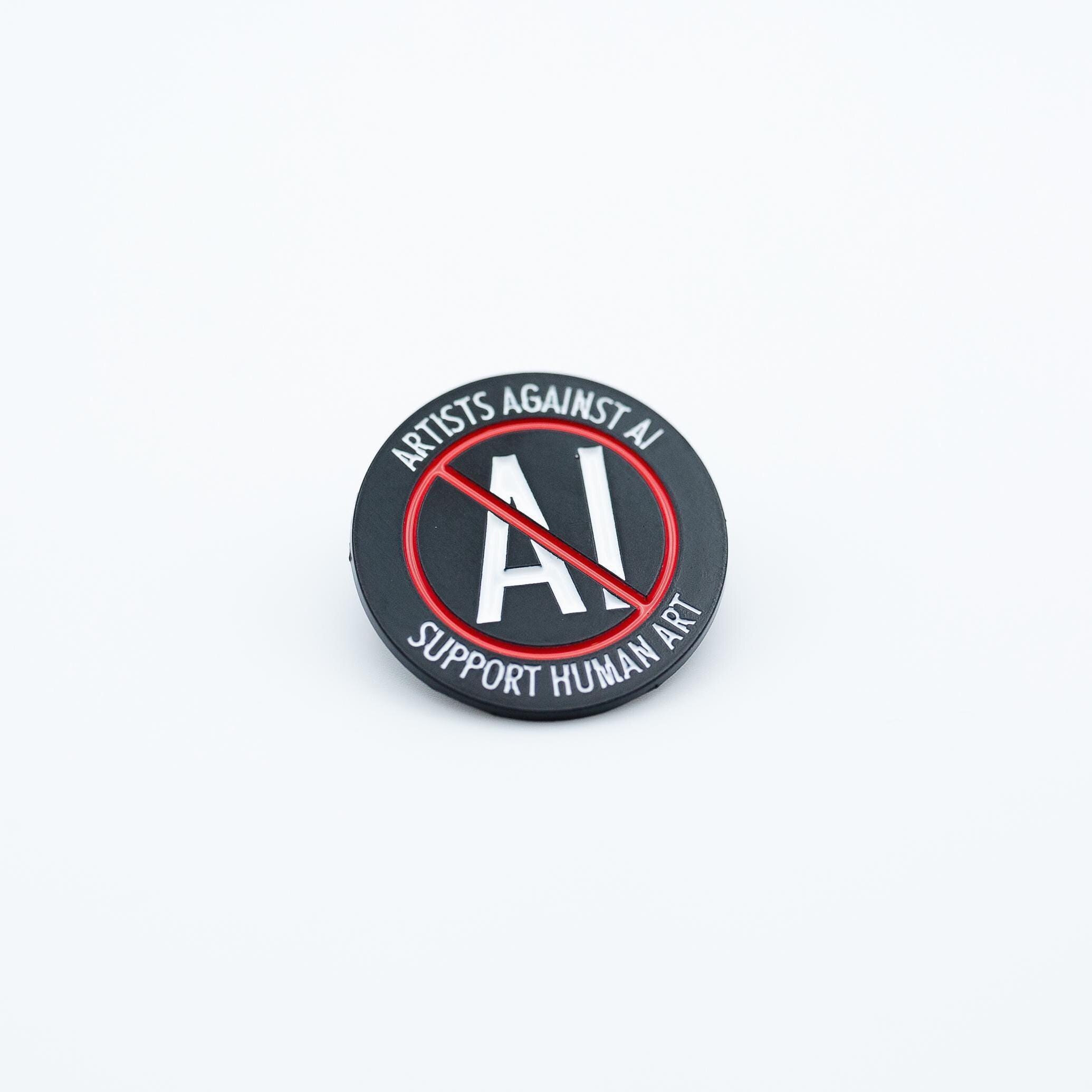 Artists Against Ai Enamel Pin: Support Human Art Badge - Etsy
