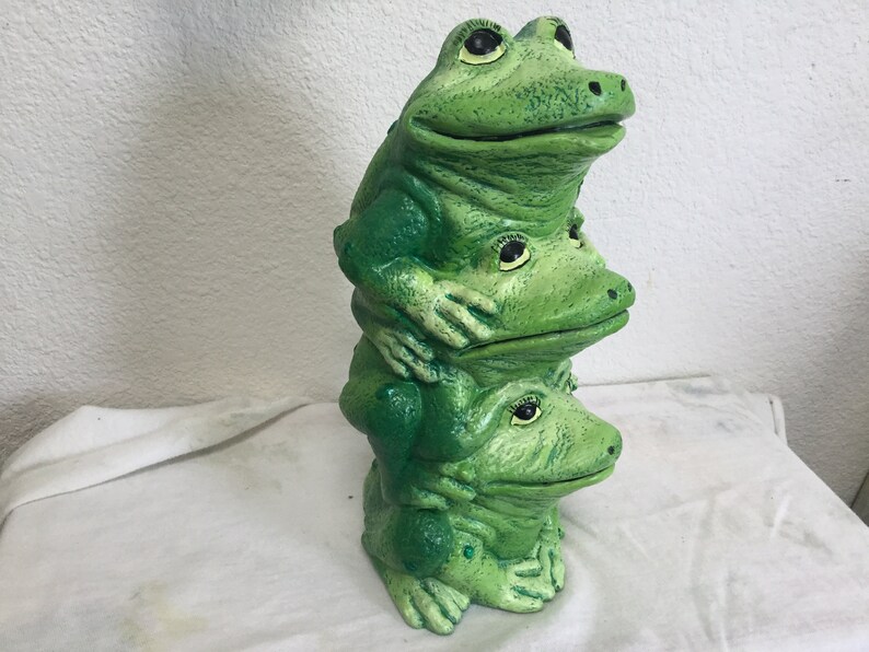 Ceramic 3 Stacked frogs | Etsy