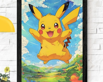 Pikachu Digital Art - Etsy