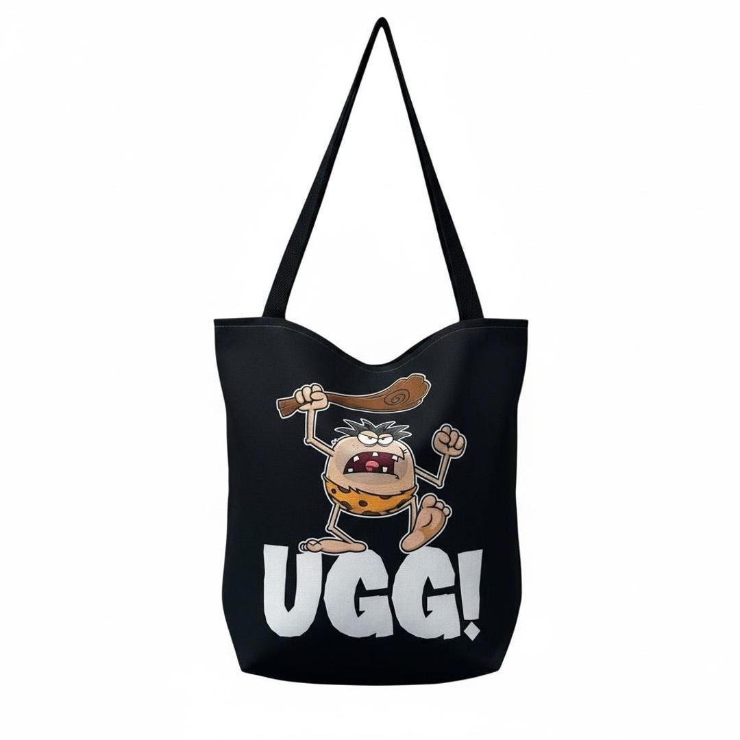 UGG! Cartoon Caveman Tote Bag, 100% Polyester, One Size - Etsy