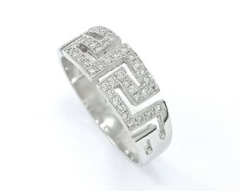 Greek Key Ring - Etsy