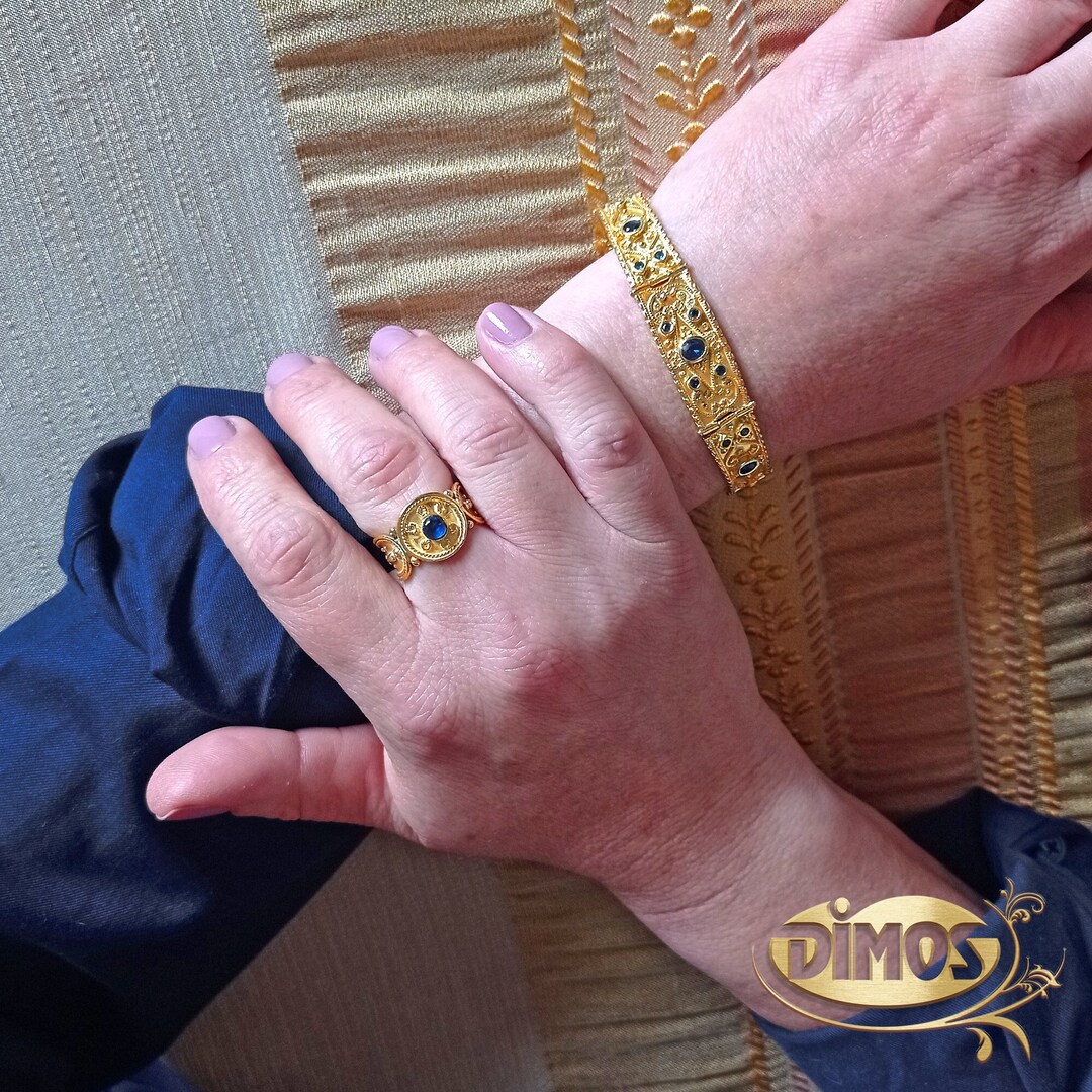 Silver Byzantine Filigree Set With Zircons. Handmade Anniversary Gift ...