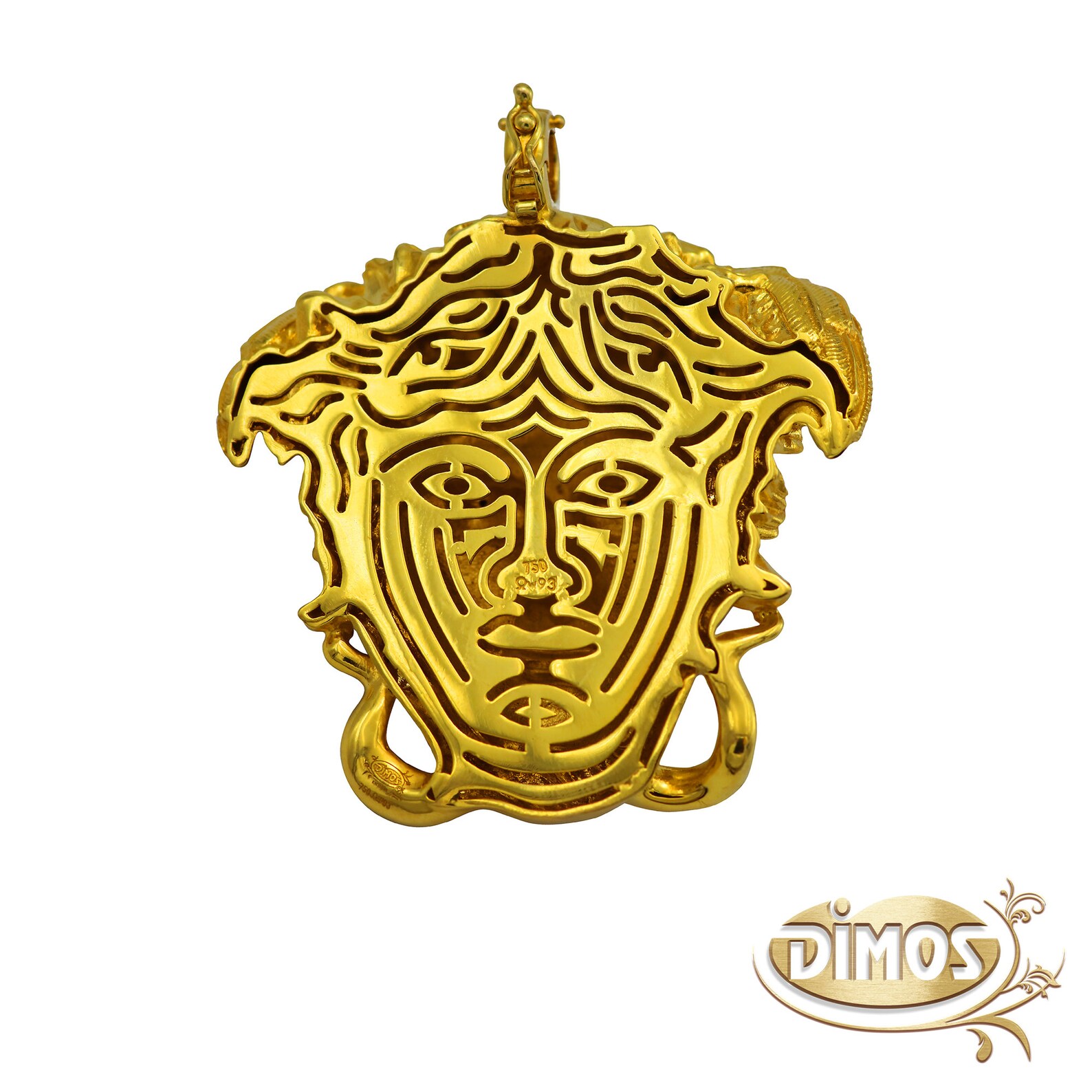 Dimos 18k Gold Ancient Greek Medusa Pendant With Diamonds. Greek ...