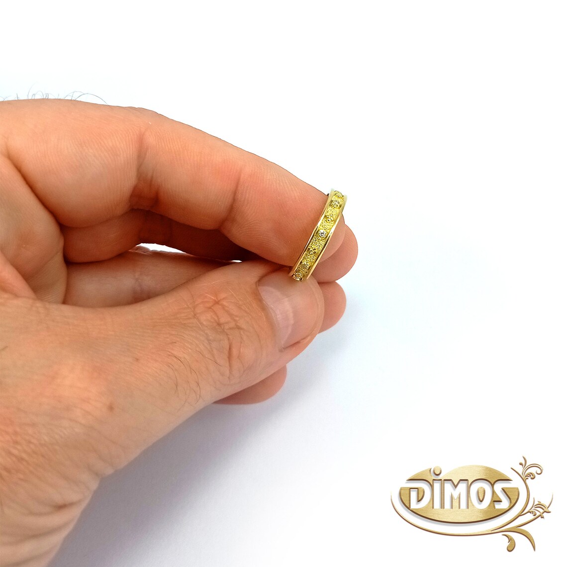 18k Gold Neoclassical Band Ring. Natural Diamonds Jewelry. - Etsy