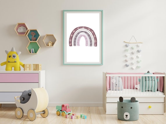 Rainbow Art Print Rainbow Art Kids Room Print Simple Art | Etsy