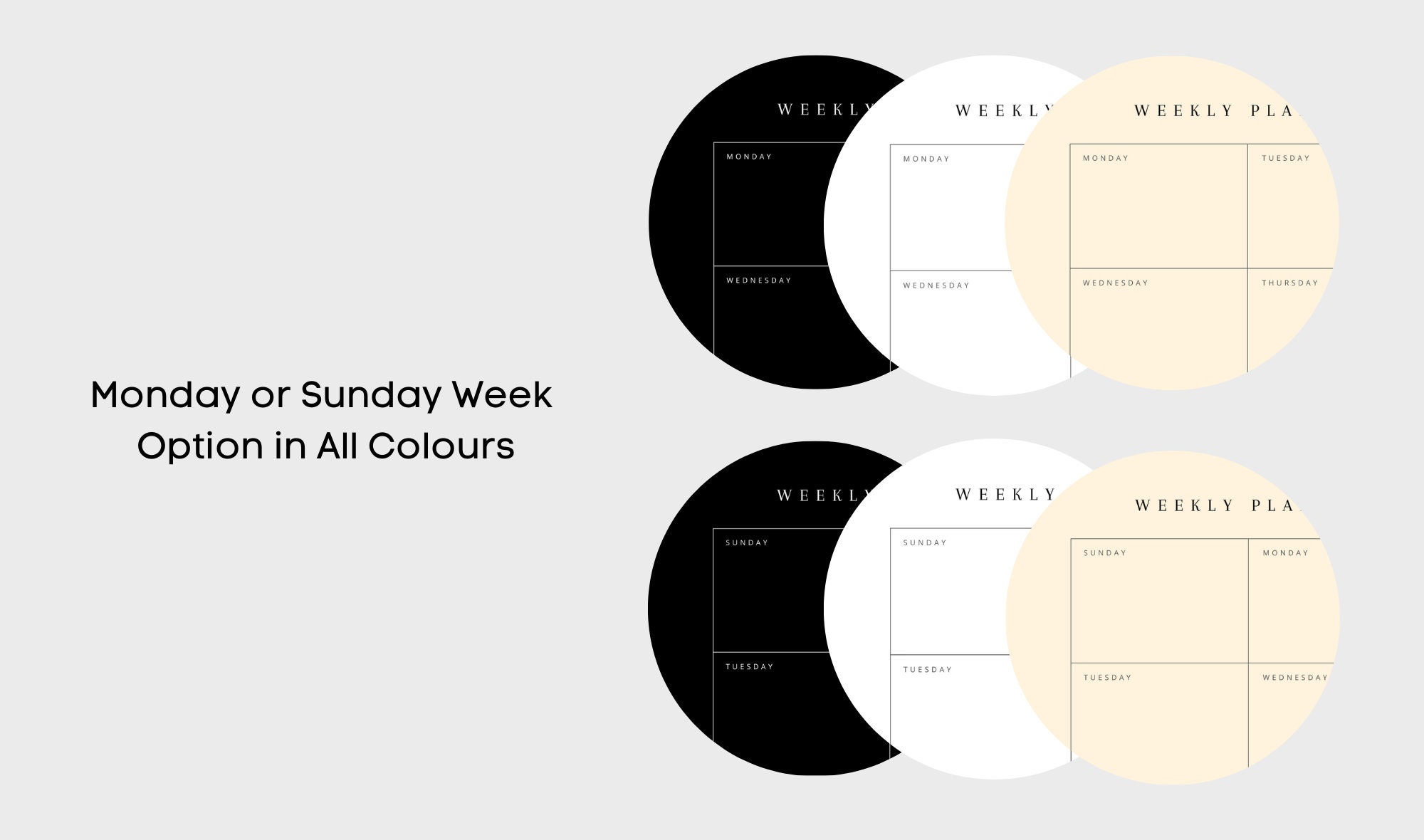 Weekly Planner Digital Printable Minimalist Design for | Etsy