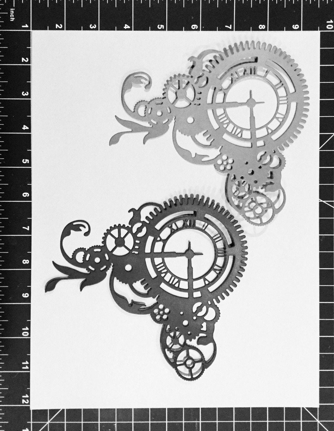 Steampunk Die Cuts * Large Filigree Clock * 2 Pieces in Choice of Color ...