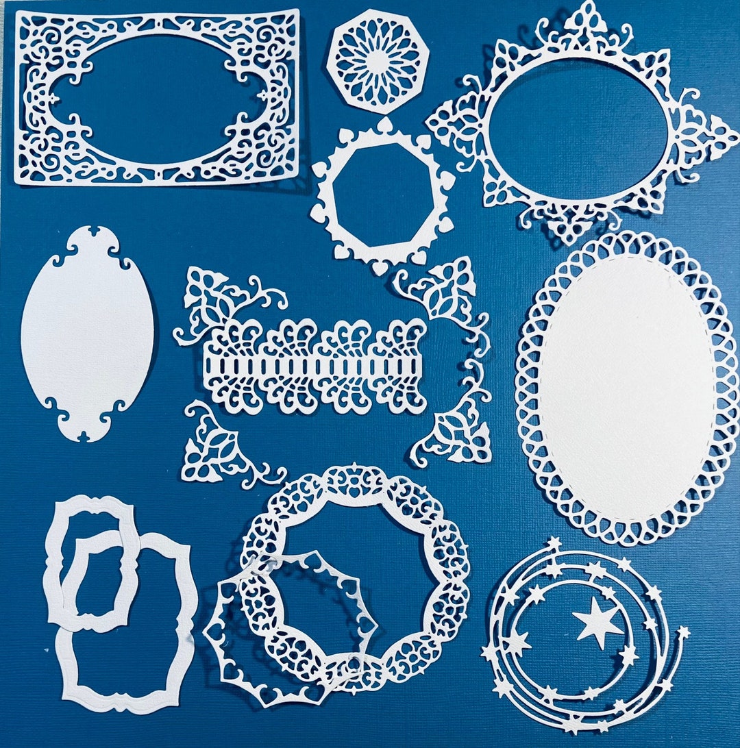 Die Cuts * Lace Frame Package * 12 Different Sizes * Fancy Ephemera ...