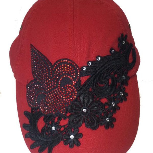 Rhinestone Baseball Cap - Etsy