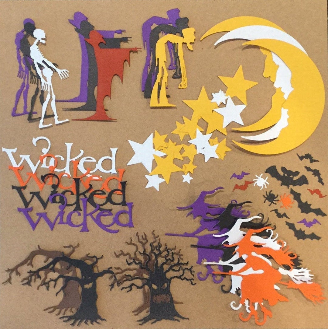 Halloween * Die Cuts * Skeleton * Dracula * Frankenstein * Moon & Stars ...
