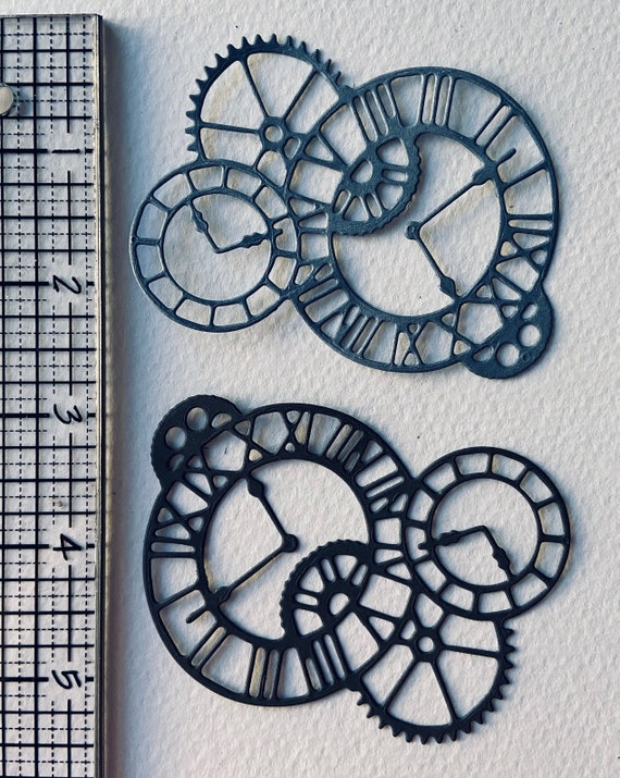 Steampunk Die Cuts Medium Clock 5 Pieces in Color Choice | Etsy