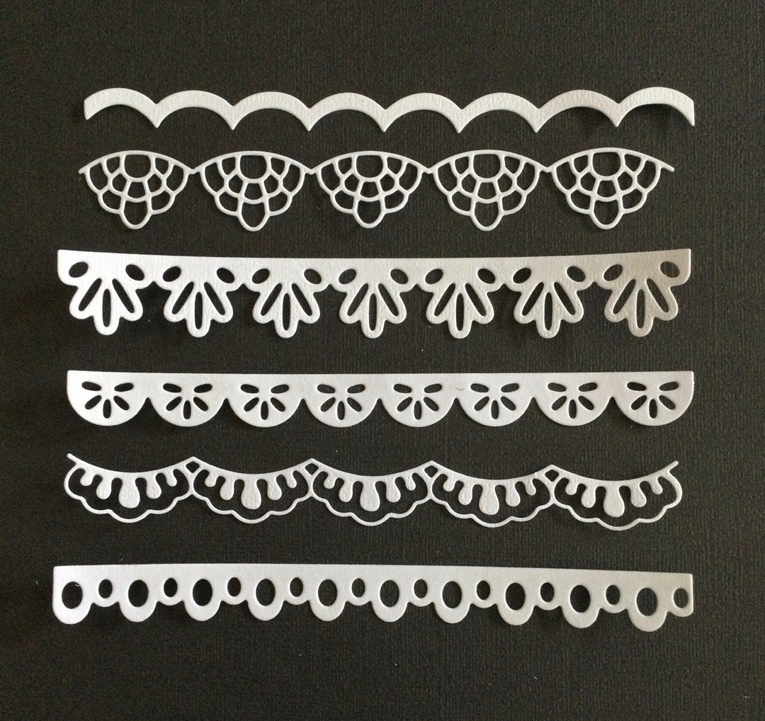 Die Cuts * Lace Edges * 6 Styles * 12 Pieces * Choice of Color * Card ...