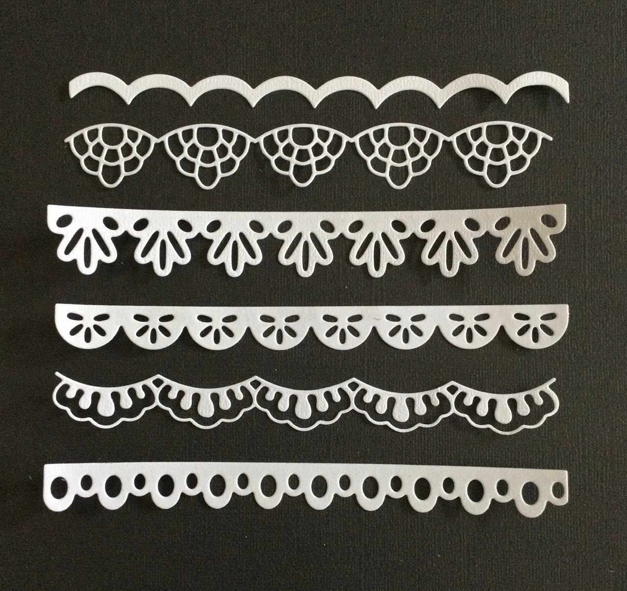 Die Cuts * Lace Edges * 6 Styles * 12 Pieces * Choice of Color * Card ...