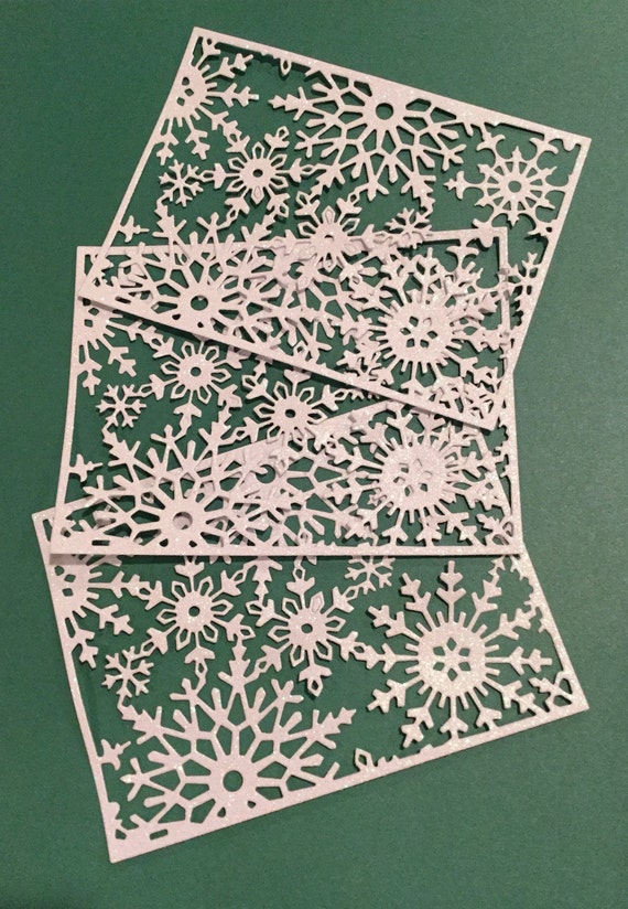 Die Cuts Glitter Snowflake Cover Die Cut Card Front 3 | Etsy