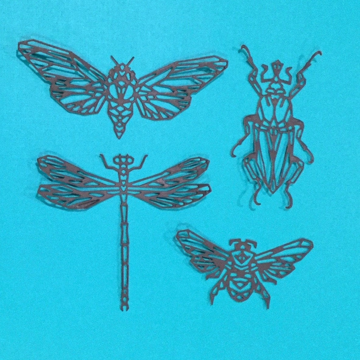 Tim Holtz Die Cuts Geo Insect Four Pieces Steampunk | Etsy