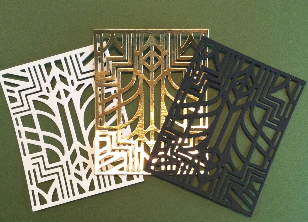 Die Cuts * MINI Card Frame * Mini Card Front * Art Deco Pattern * 3 ...