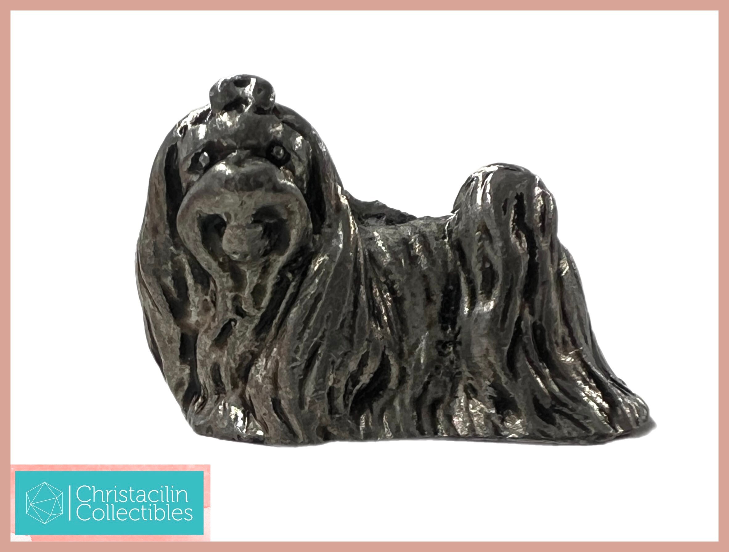 Vintage Figurine | Tiny Pewter Maltese Dog - Etsy