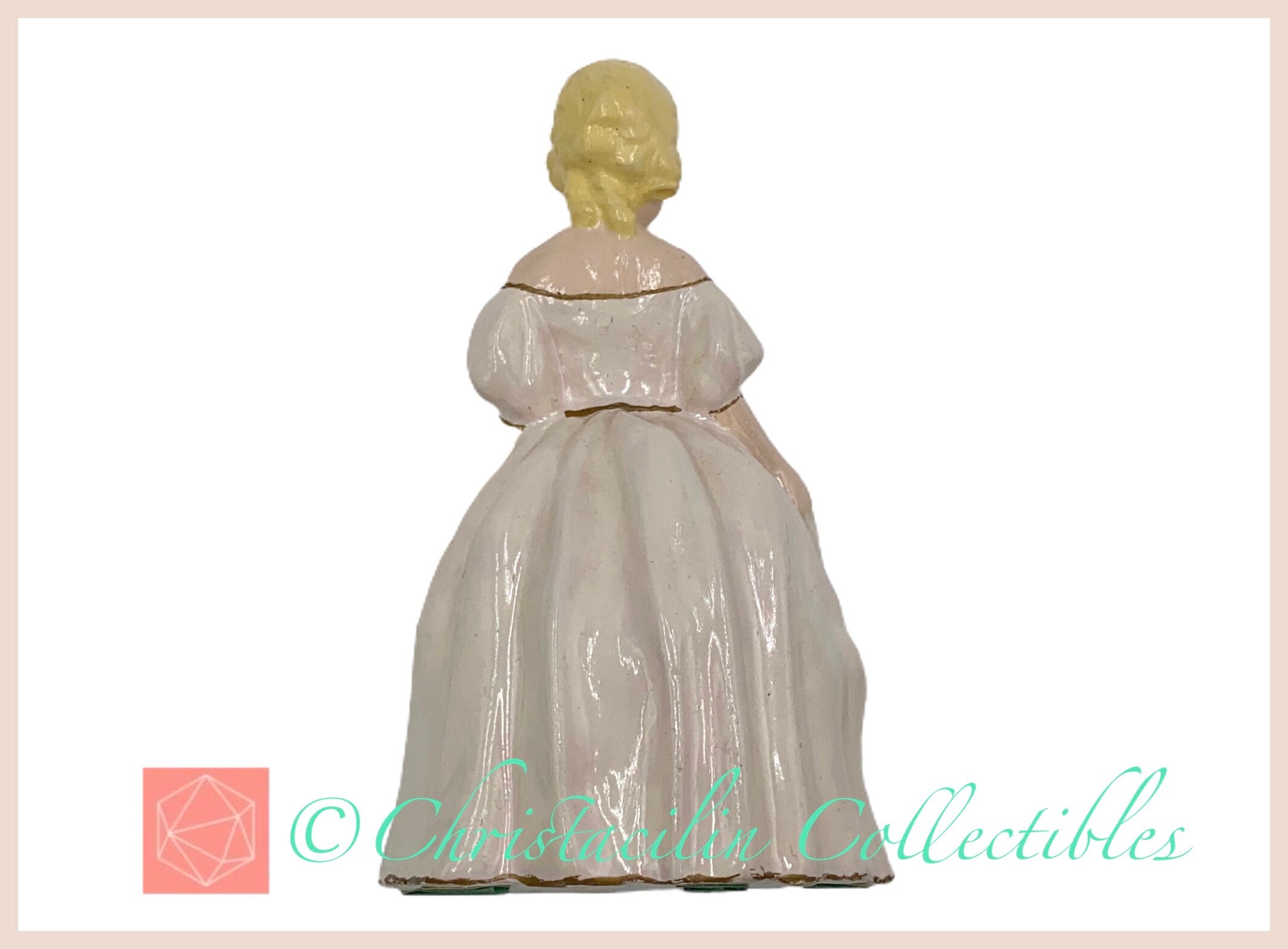 Vintage Figurine 1940s Victorian Style Chalkware Girl in | Etsy