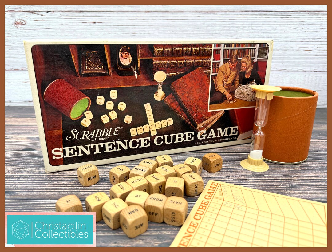 Vintage Toy 1971 Scrabble Sentence Cube Game - Etsy