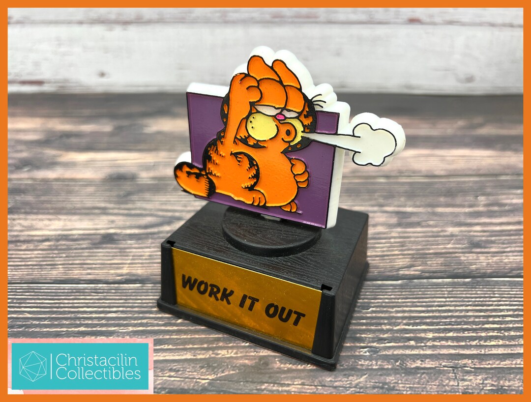 Vintage Toy | 1978 Garfield Workout "work It Out" Office Desk Trophy - Etsy