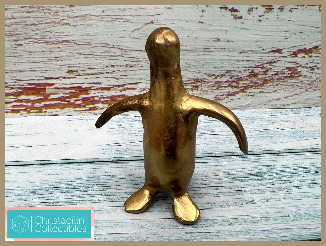 Vintage Figurine Small Brass Penguin - Etsy