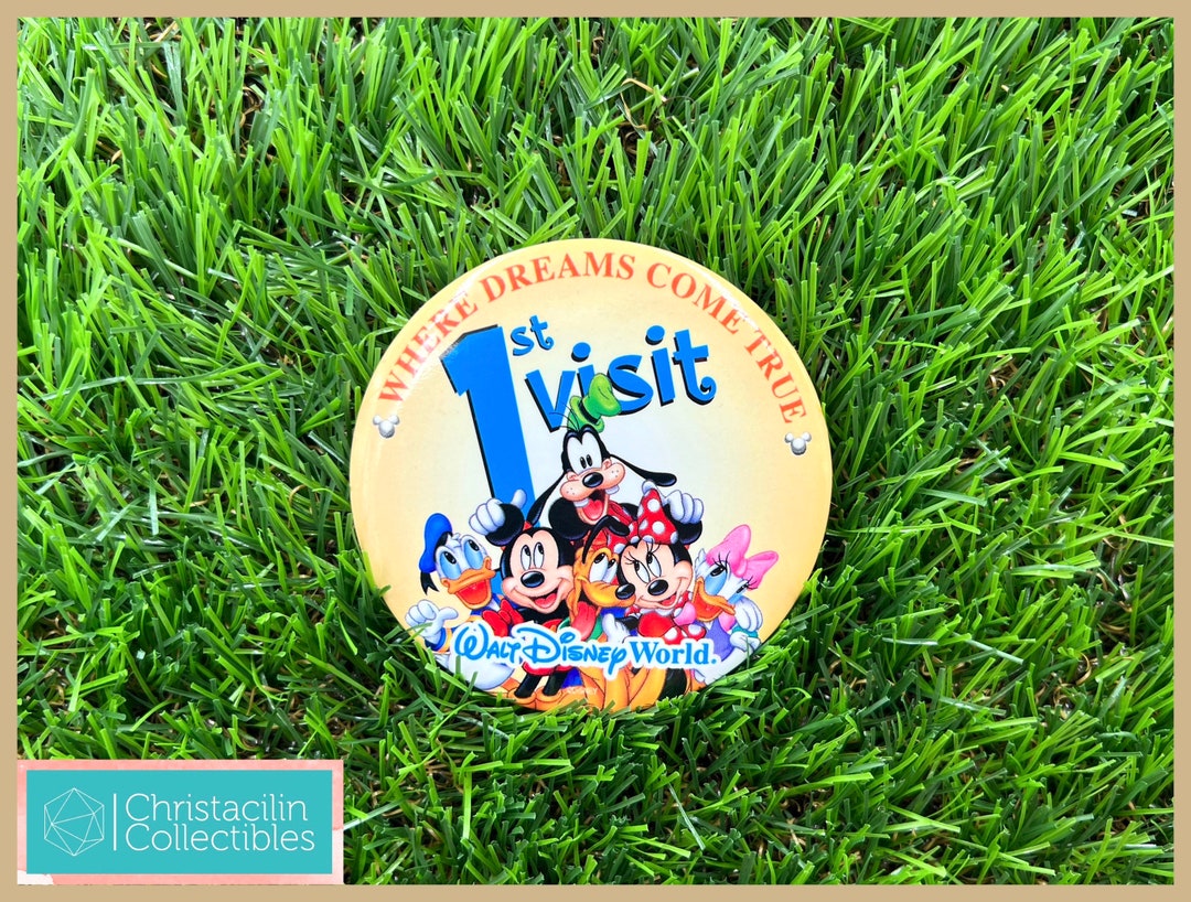 Vintage Pin 1st Visit Disneyland Button mickey and Gang - Etsy