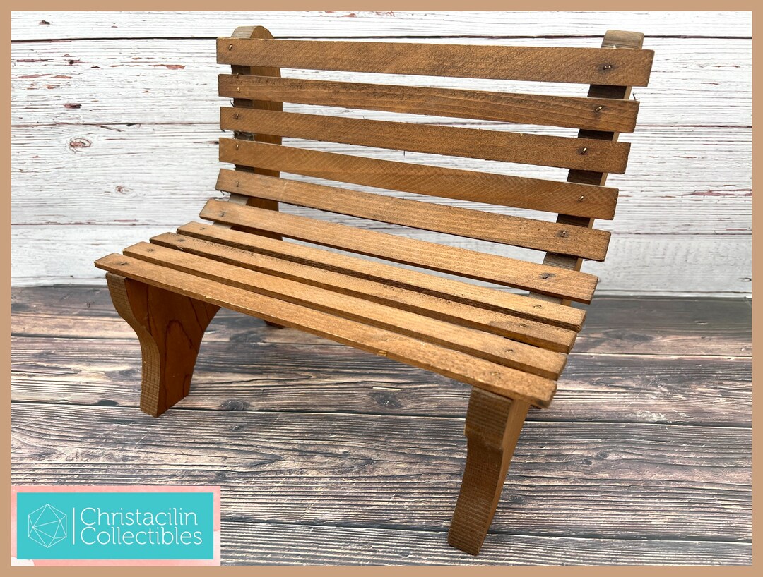 Vintage Toy | Wooden Doll Display Bench - Etsy