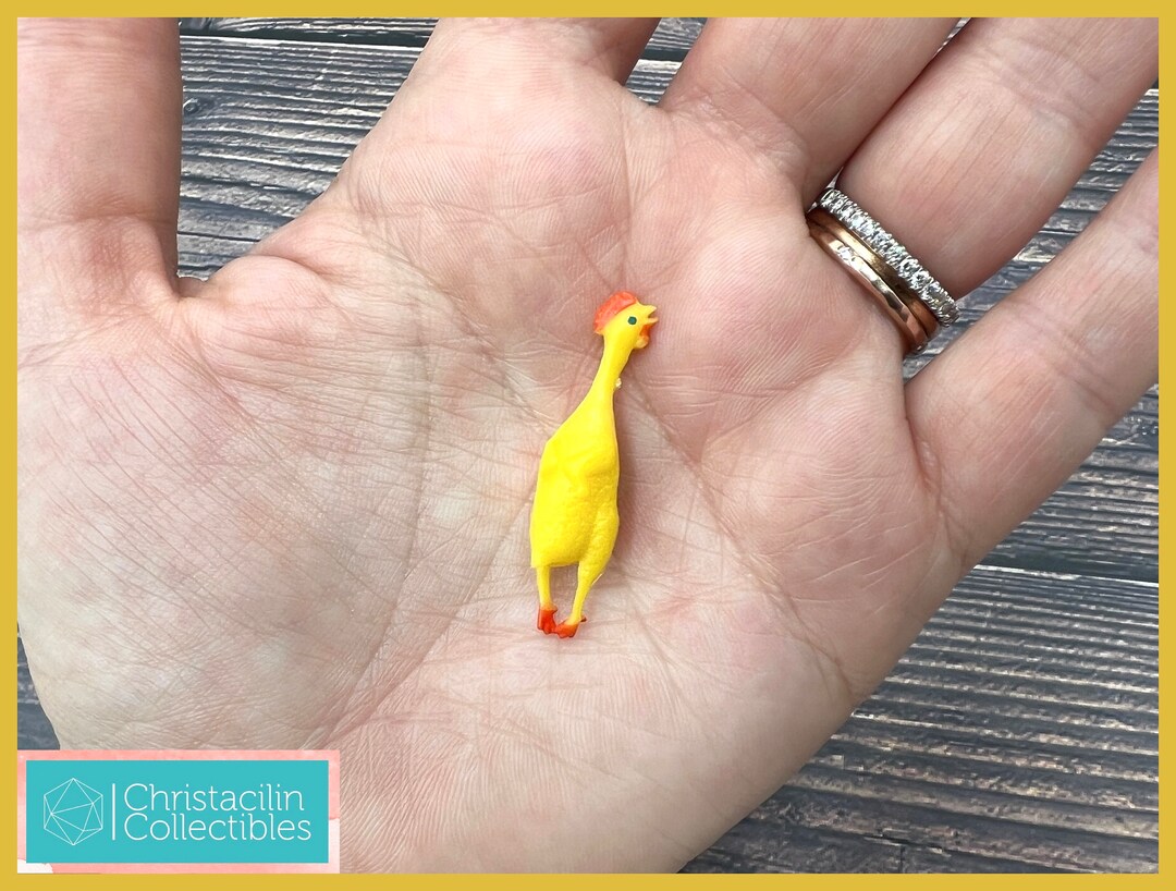 Mini Figure Tiny rubber Chicken Hard Vinyl Plastic Replica for ...