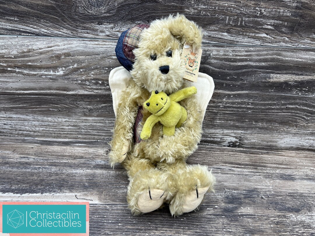 Vintage Toy michael Angel Bear With Frog Stuffy Bearington Collection ...