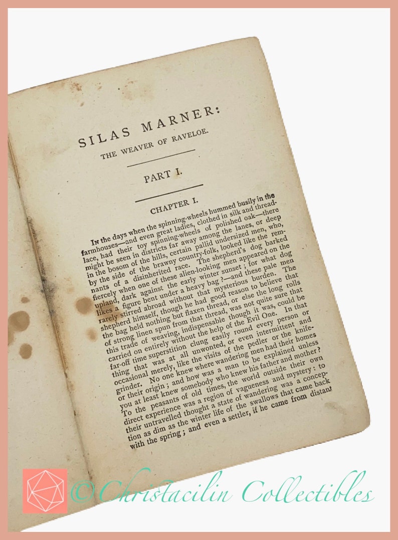 Antique Book | 1900’s “silas Marner” by George Eliot (aka Mary Ann ...