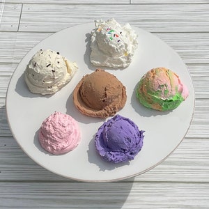 Fake Ice Cream Scoops, Fake Ice Cream, Tiered Tray Decor, Ice Cream ...