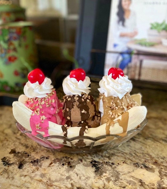 Fake Banana Split Fake Bananas Fake Ice Cream Fake Caramel Etsy