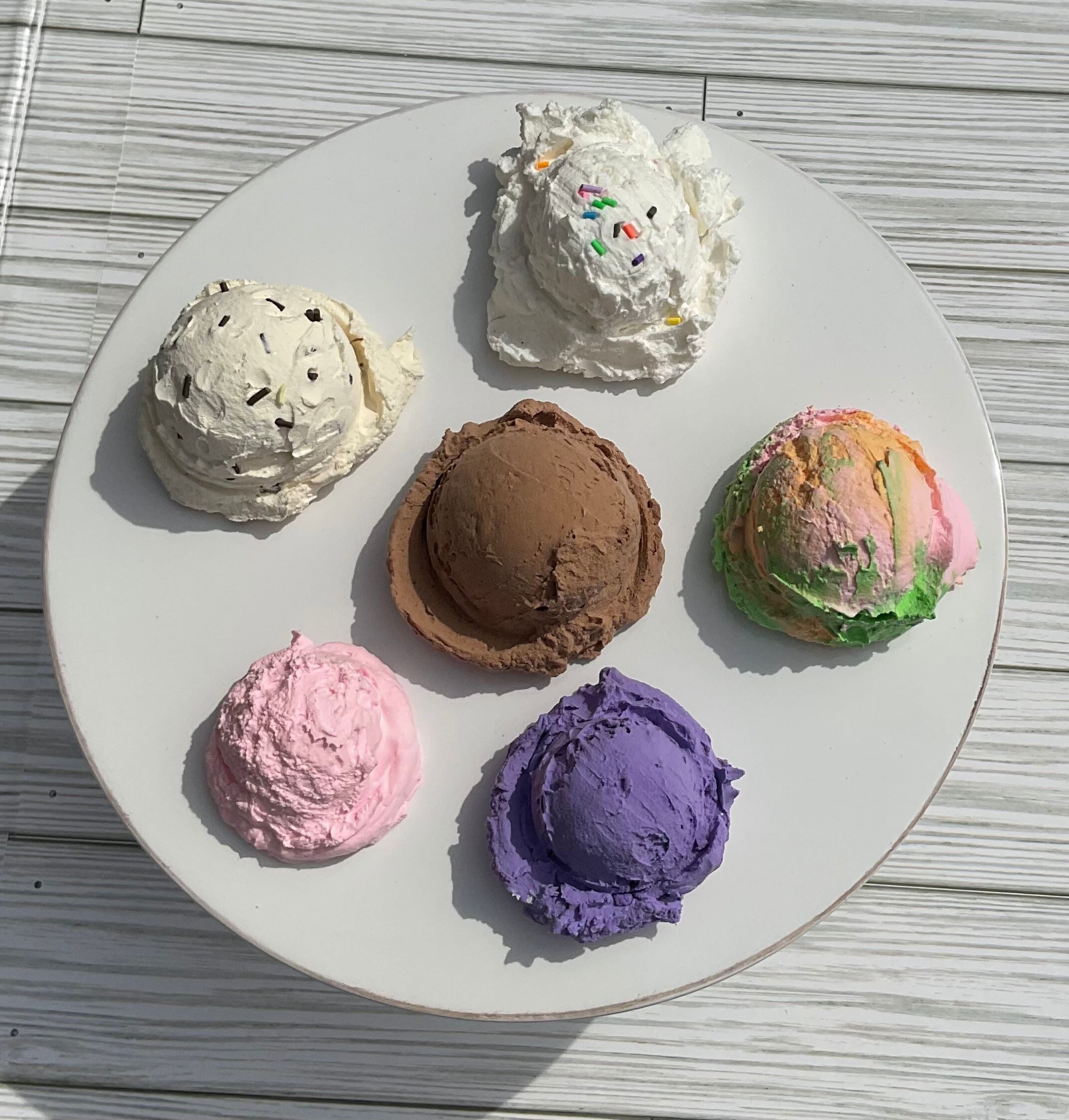Fake Ice Cream Scoops, Fake Ice Cream, Tiered Tray Decor, Ice Cream ...