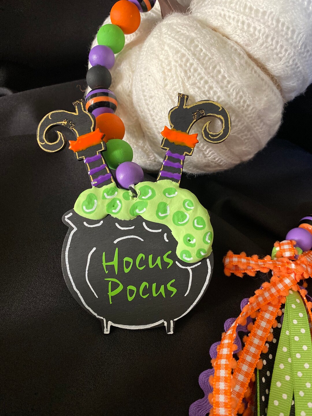 Hocus Pocus Wooden Beaded Garland/halloween Beads/hocus Pocus Decor ...