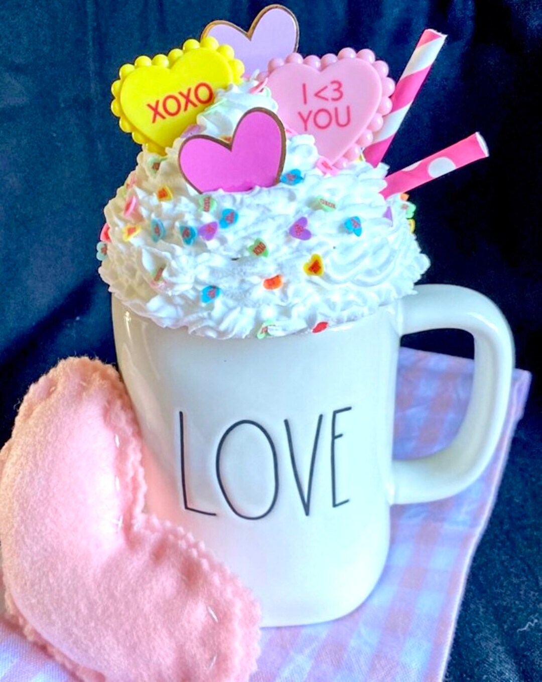 Valentines Day Faux Whip Mug Topper/valentines Day Decor/faux Mug ...