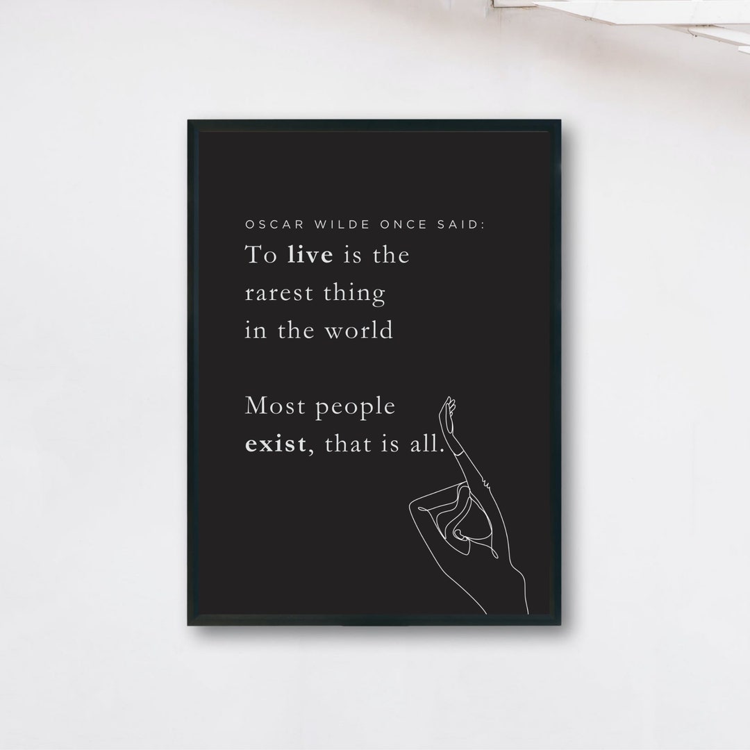 Oscar Wilde Motivational Quote Artwork Printable Minimalistic Wall ...
