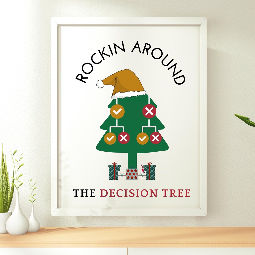 Decision Tree Christmas Art: Data Scientist Holiday Decor (digital ...