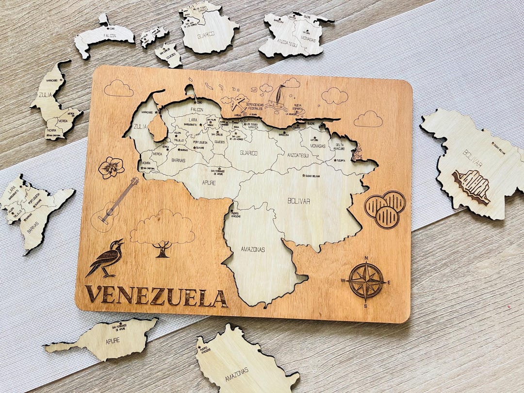 3D Venezuela Puzzle Map: Personalized Wooden Home Decor - Etsy