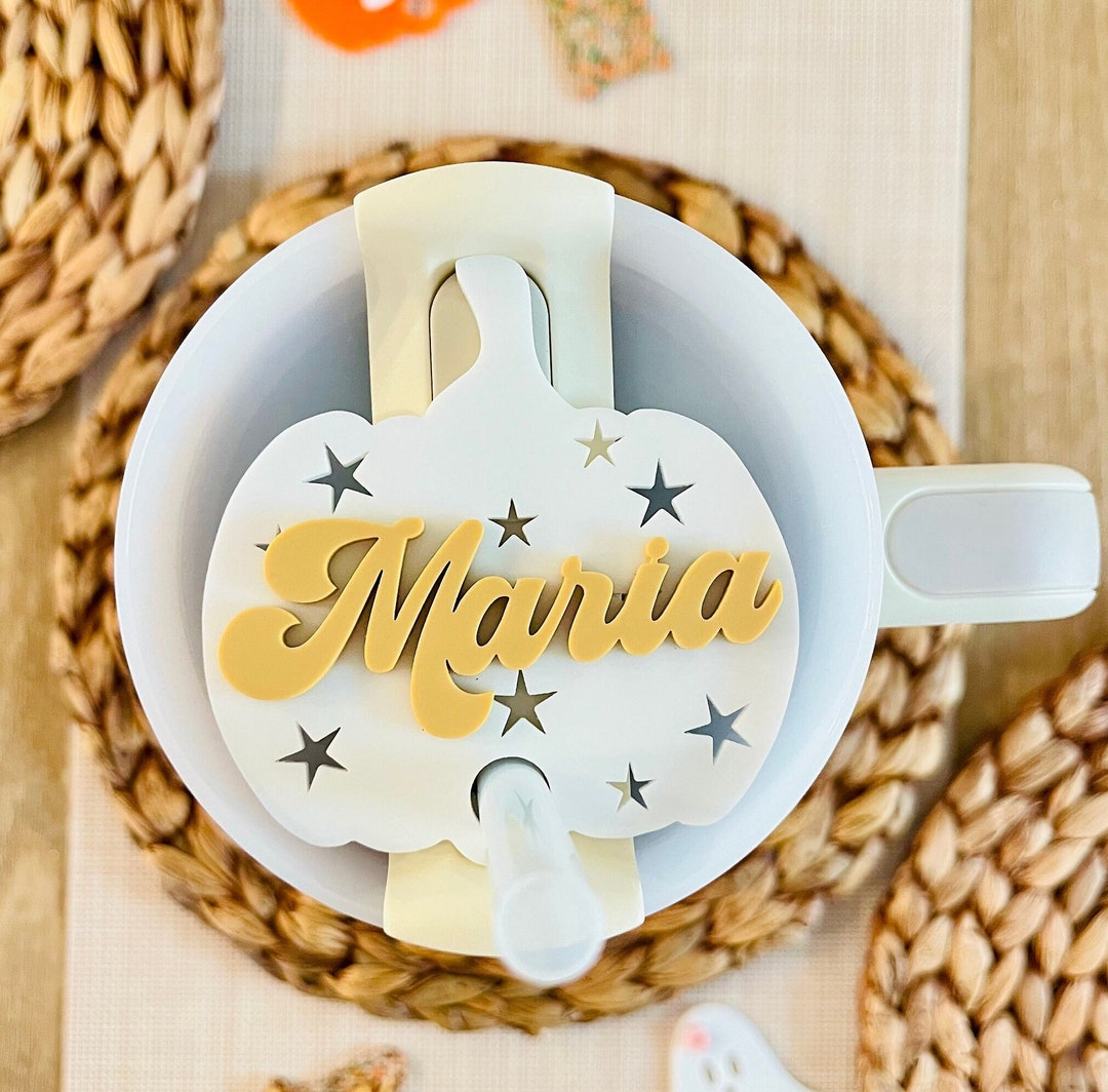 Personalized Pumpkin Name Plate: Stanley Tumbler Lid Topper - Etsy
