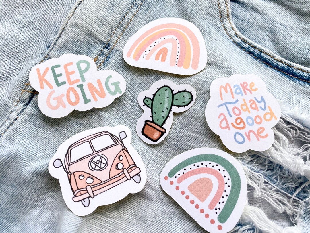 Aesthetic Stickers Pack, Summer Aesthetic, Boho Vibes, Pack of Six, 6 ...